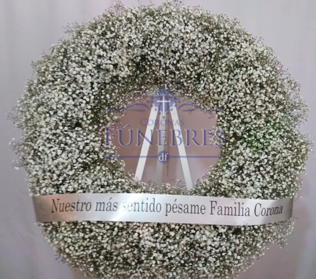 Corona para funeral Gypsophila - Arreglos funerarios | Coronas ...